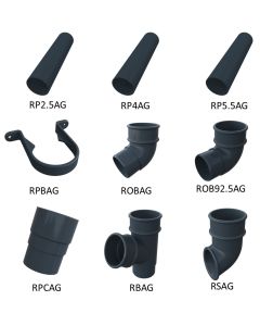 GBP Anthracite Grey Round Gutter and Downpipe - Half Round Gutter and ...