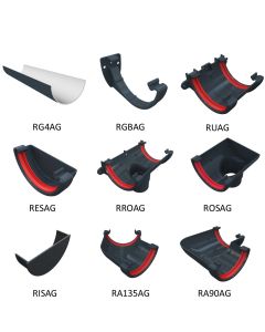 GBP Anthracite Grey Round Gutter and Downpipe - Half Round Gutter and ...