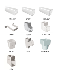 GBP White Plastic 114mm Square Gutter and 65mm Downpipe - Squareline ...