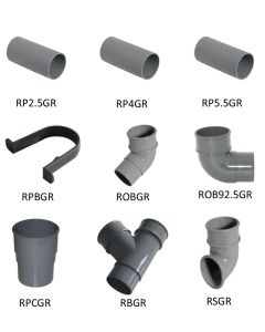 GBP Grey Round Gutter and Downpipe - Half Round Gutter and Downpipe ...