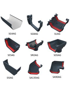 GBP Anthracite Grey 114mm Square Gutter and 65mm Downpipe - Squareline ...