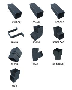 GBP Anthracite Grey 114mm Square Gutter and 65mm Downpipe - Squareline Plastic Gutter and ...