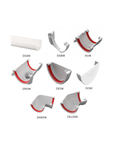 GBP White Deepstyle Gutter and Downpipe - Deepstyle 116mm Gutter and ...