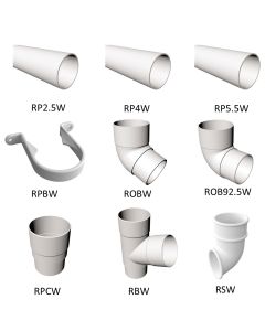 GBP White Round Gutter and Downpipe - Half Round Gutter and Downpipe ...