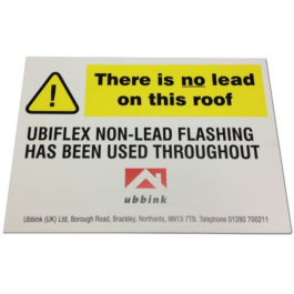 GBP Ubiflex No Lead on Roof Sign - Lead-Free Roofing & Cladding ...